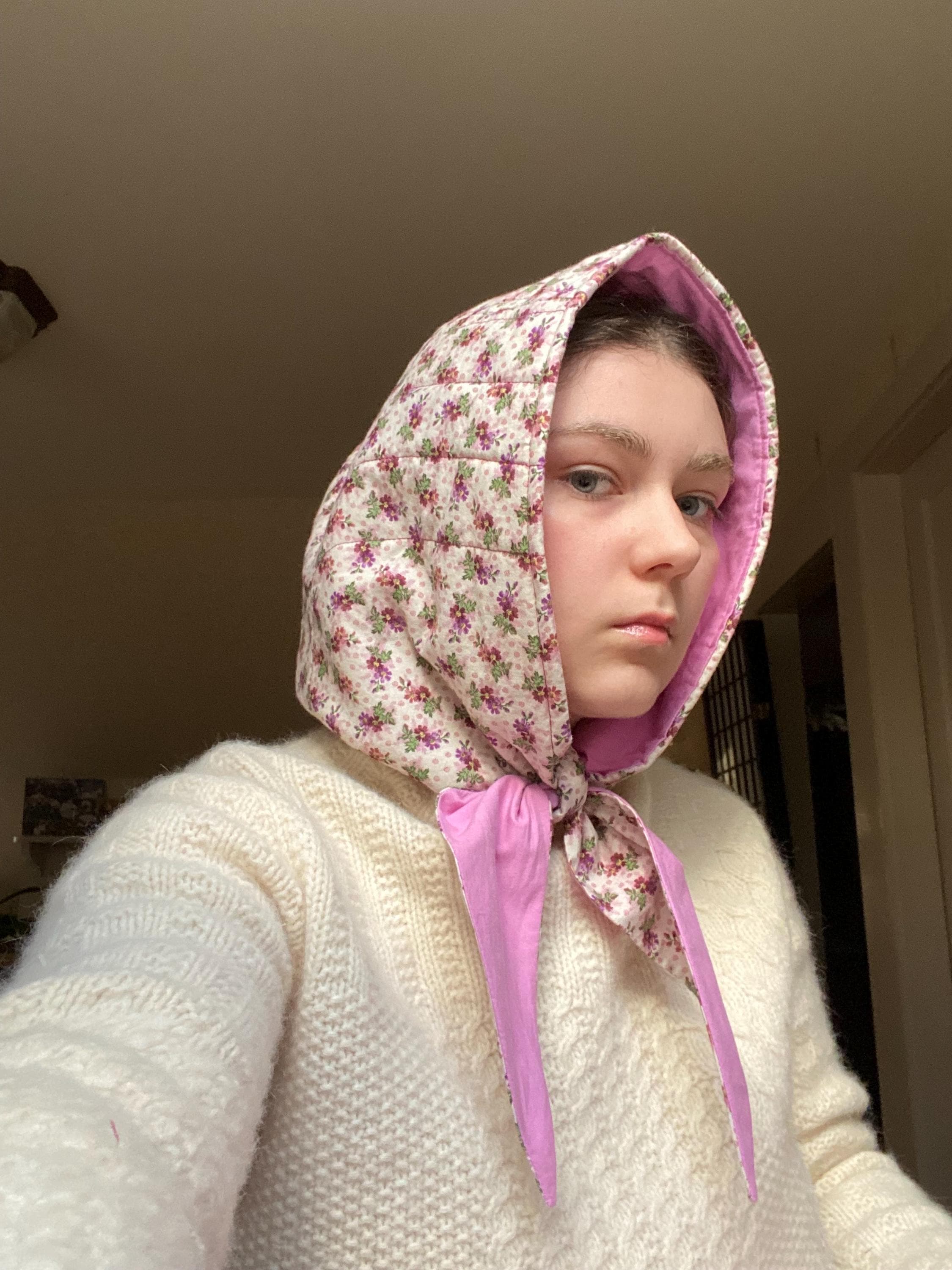 Babushka Quilted Hood Headscarf - Etsy