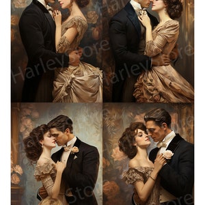 Love Romance Victorian Couple Printable Ephemera Watercolor Clipart JPG ...