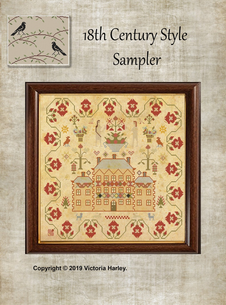 Cross Stitch Sampler Antique 18th Century Reproduction Counted - Etsy