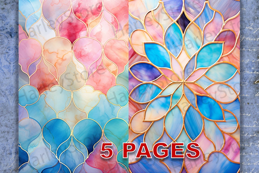 Abstract Background Printable Ephemera Watercolor JPG Elements ...