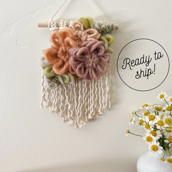 Crochet Flower Wall Art - Etsy