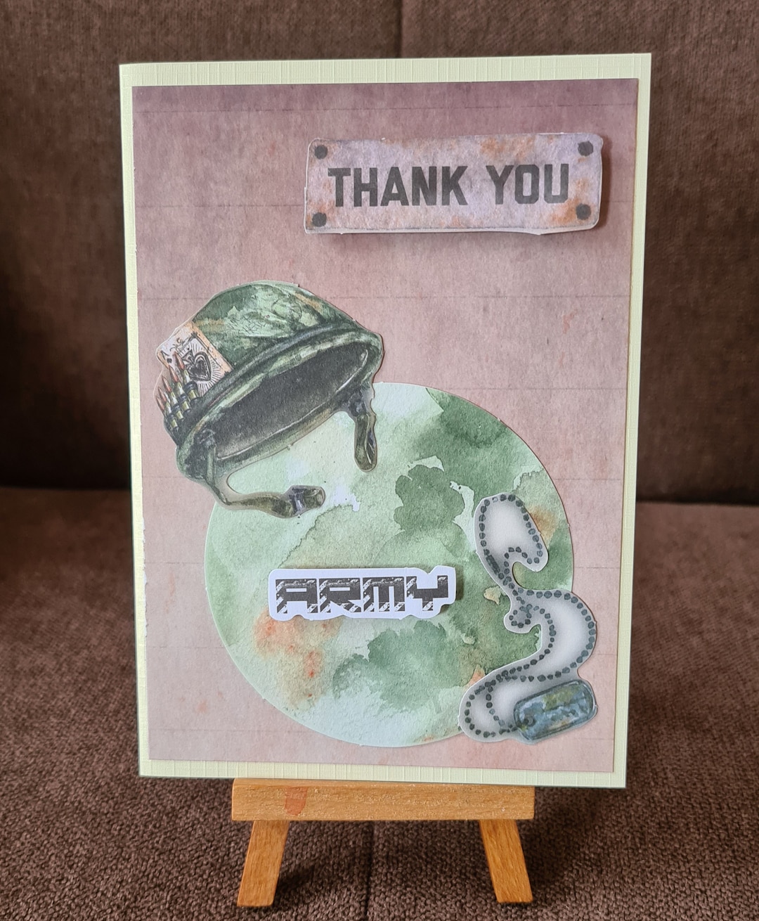 Congratulations Card " Thank You " Army , Dog Tag , Helmet - Etsy