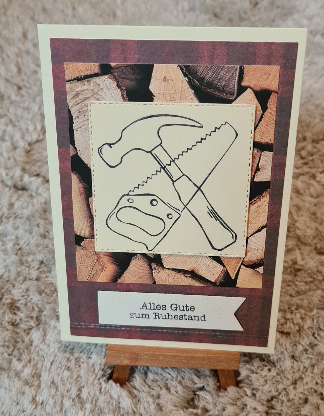 Happy Retirement Greeting Card Stack of Wood Saw - Etsy