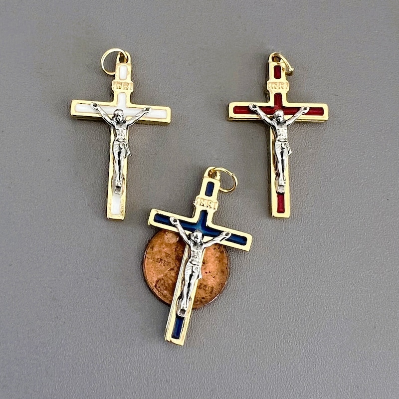 White Gold 1.5 Inch Cross - Etsy