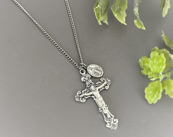 Crucifix Pendant With Chain Necklace Stainless Steel - Etsy