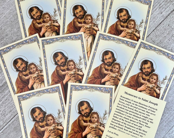 Saint Joseph Prayer Card / St. Joseph Holy Card / Memorare Novena to St ...