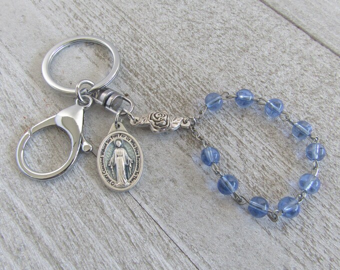 Miraculous Medal Key Chain Miraculous Medal Keychain - Etsy