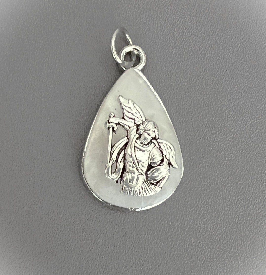 Mother of PEARL Saint Michael Charm - Saint Michael Holy Medals ...