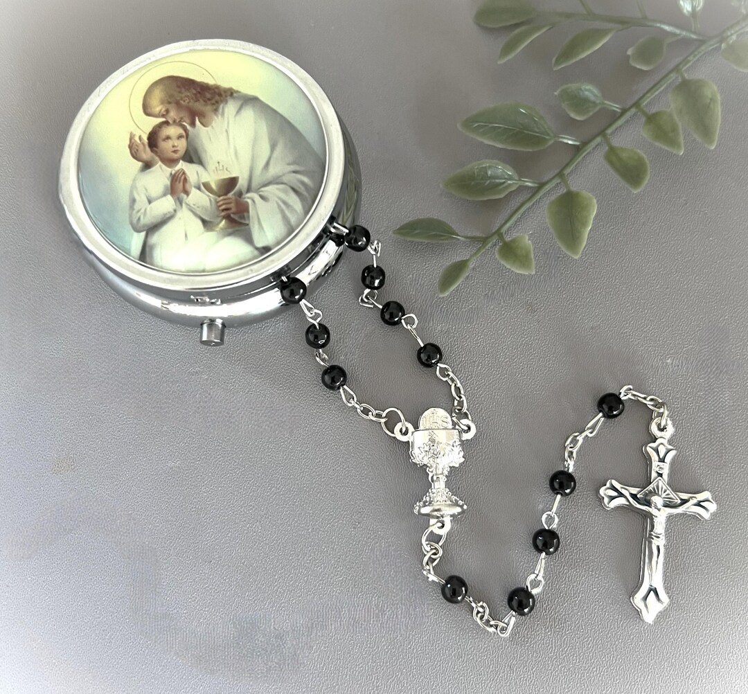 2 Pc BOY First Communion Rosary / 1st Communion Rosary W/ Chalice ...