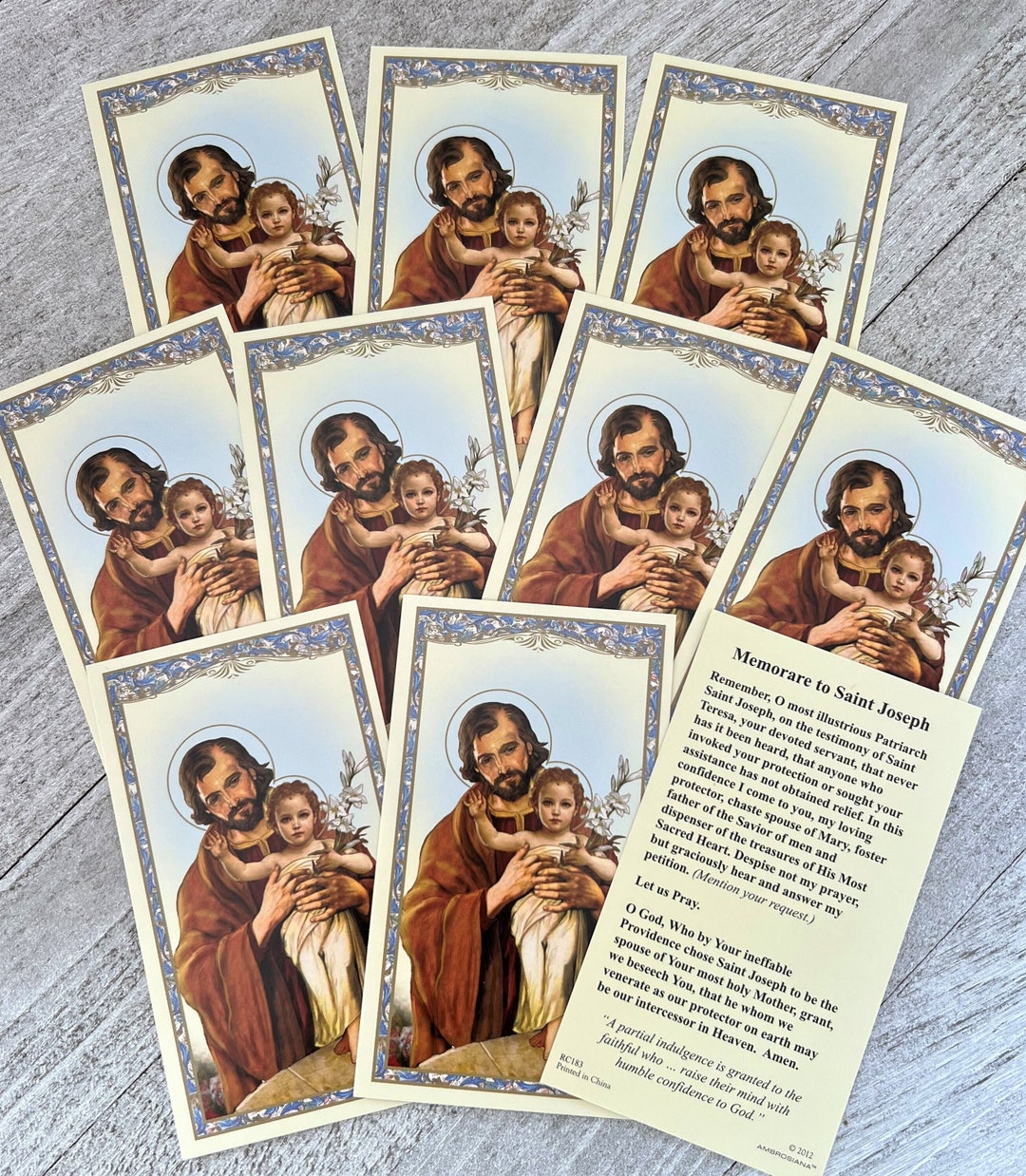 Saint Joseph Prayer Card / St. Joseph Holy Card / Memorare Novena to St ...