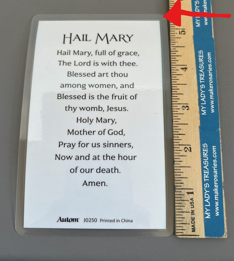 Jumbo LAMINATED Hail Mary Prayer Card / Miraculous Medal Holy - Etsy