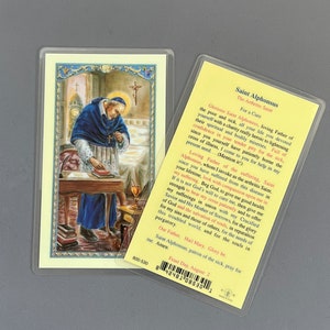 LAMINATED Saint Alphonsus Liguori Prayer Card / St. Alphonsus Holy Card / Prayer to St ...