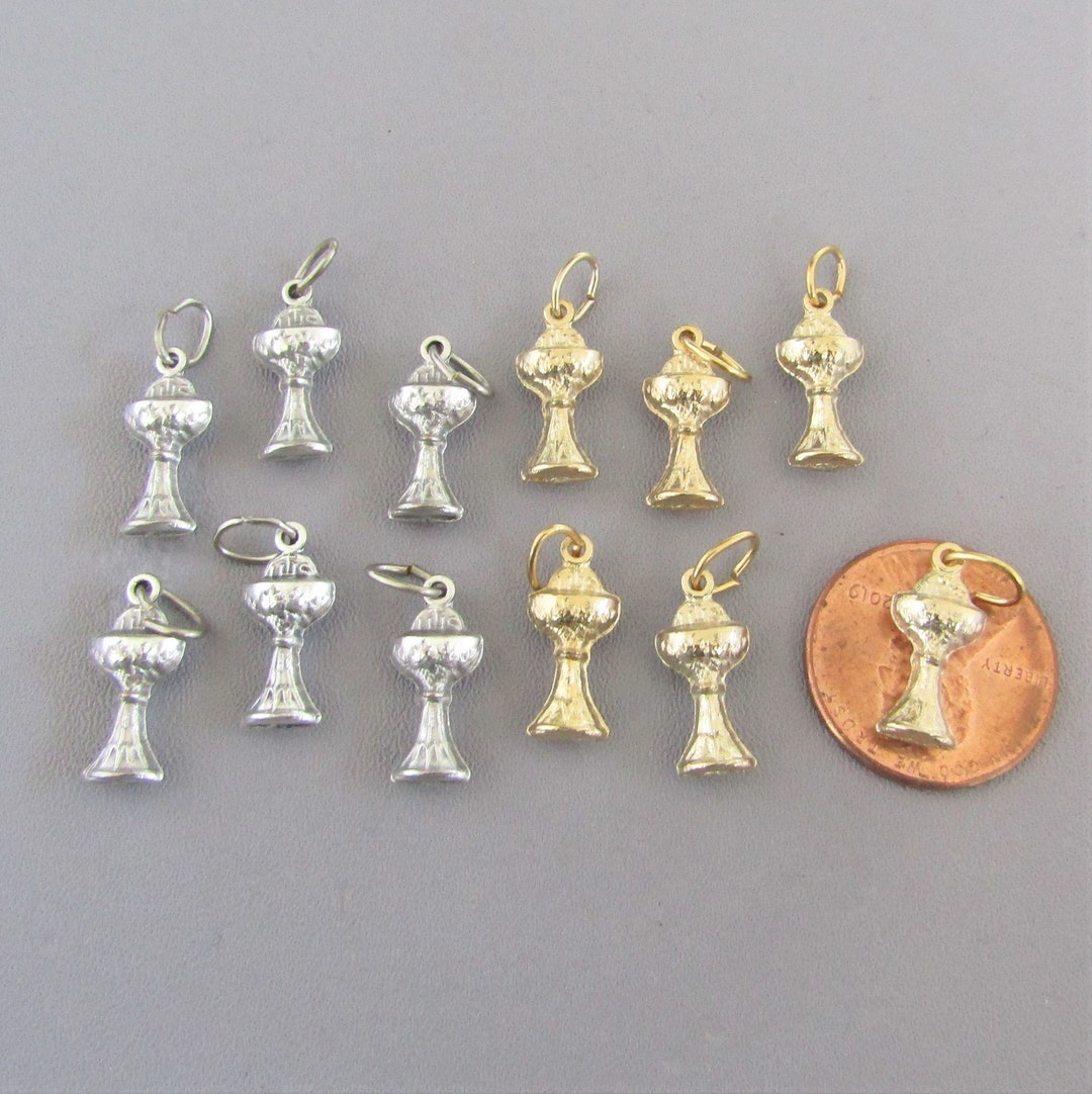Silver First Holy Communion CHALICE Charms ~ Gold 1st Communion Holy ...