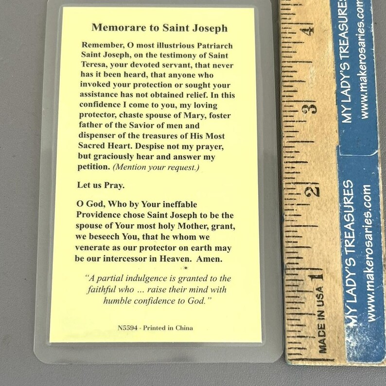 LAMINATED Saint JOSEPH Prayer Card / Prayer to St. Joseph Holy Card ...