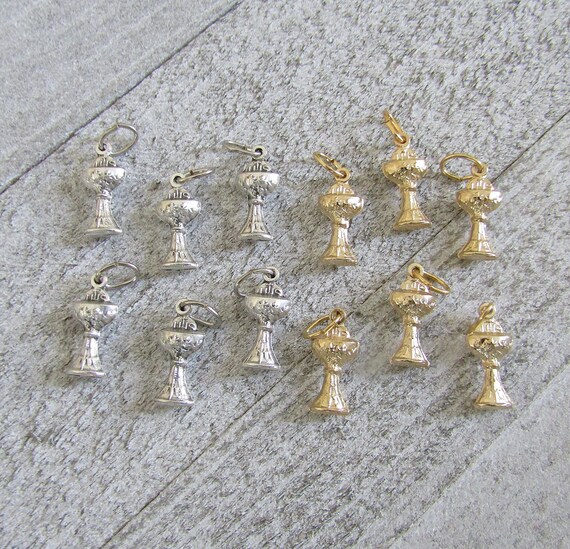 Silver First Holy Communion CHALICE Charms Gold 1st | Etsy