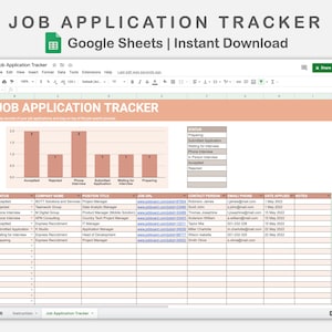 Job Application Tracker Template - Etsy
