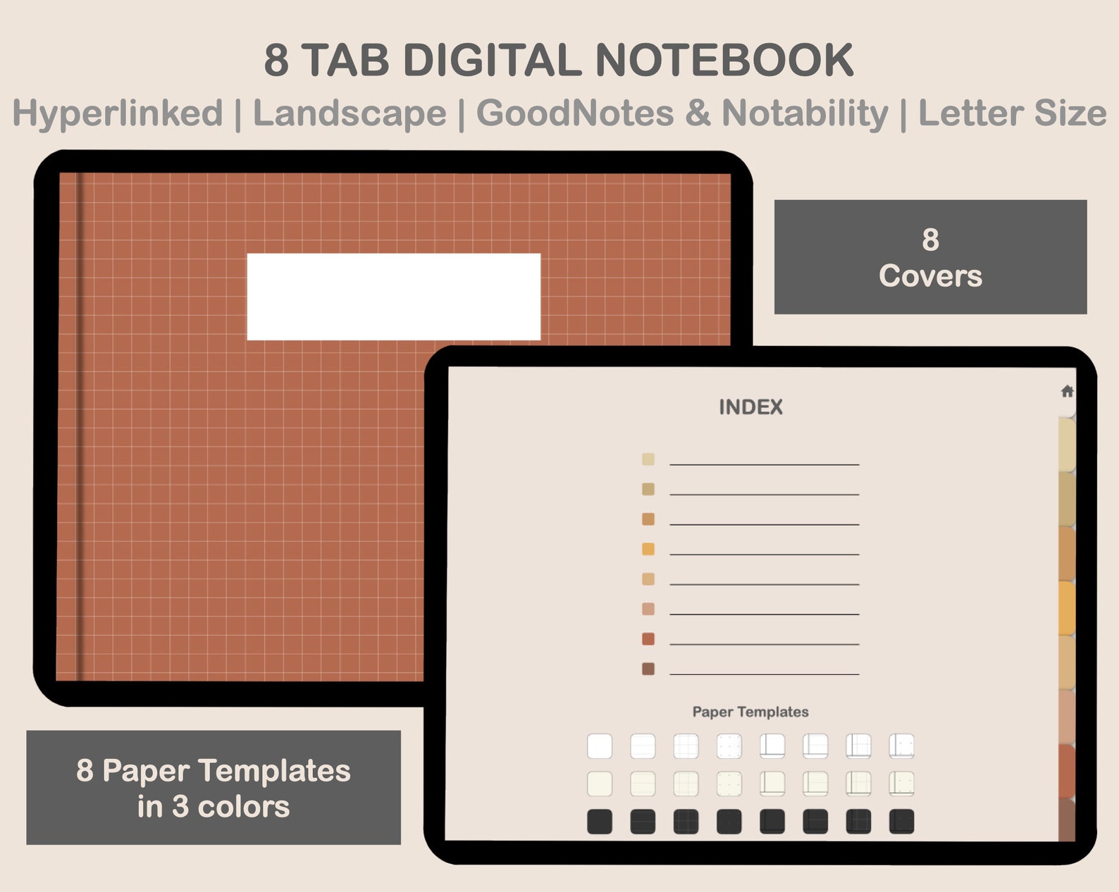 Digital Notebook With Tabs Goodnotes Notebook Tabbed - Etsy