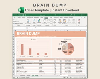Brain Dump Template Excel - Etsy