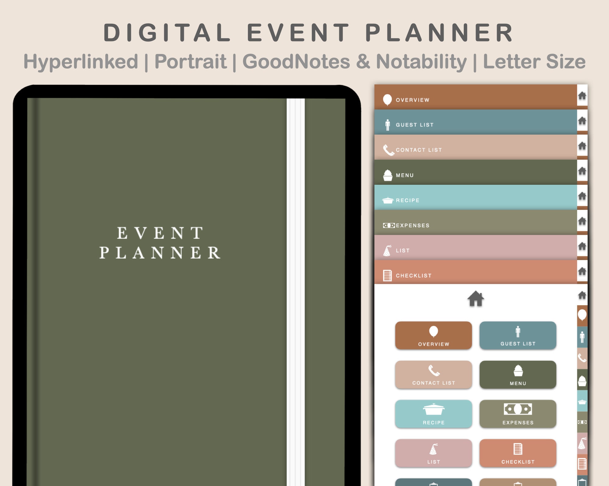 Paper & Party Supplies Paper Digital Event Planner Digital Planner ...