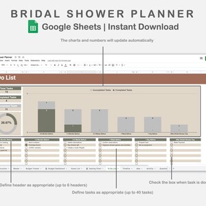 Google Sheets Bridal Shower Planner Bridal Shower Planning - Etsy