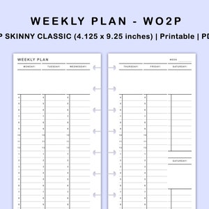 Skinny Classic Happy Planner Inserts Weekly Planner, Undated Weekly ...