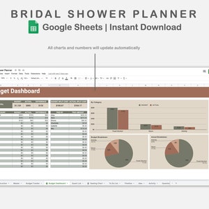 Google Sheets Bridal Shower Planner Bridal Shower Planning - Etsy