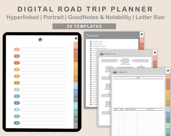 Digital Road Trip Planner Digital Road Trip Journal Travel - Etsy