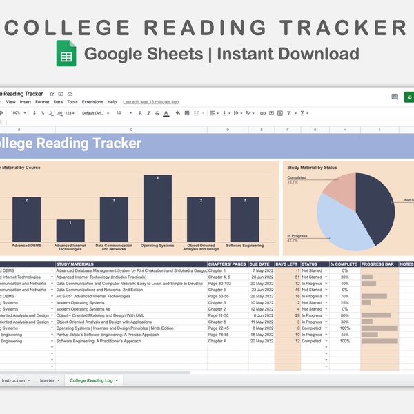 College Tracking Spreadsheet - Etsy