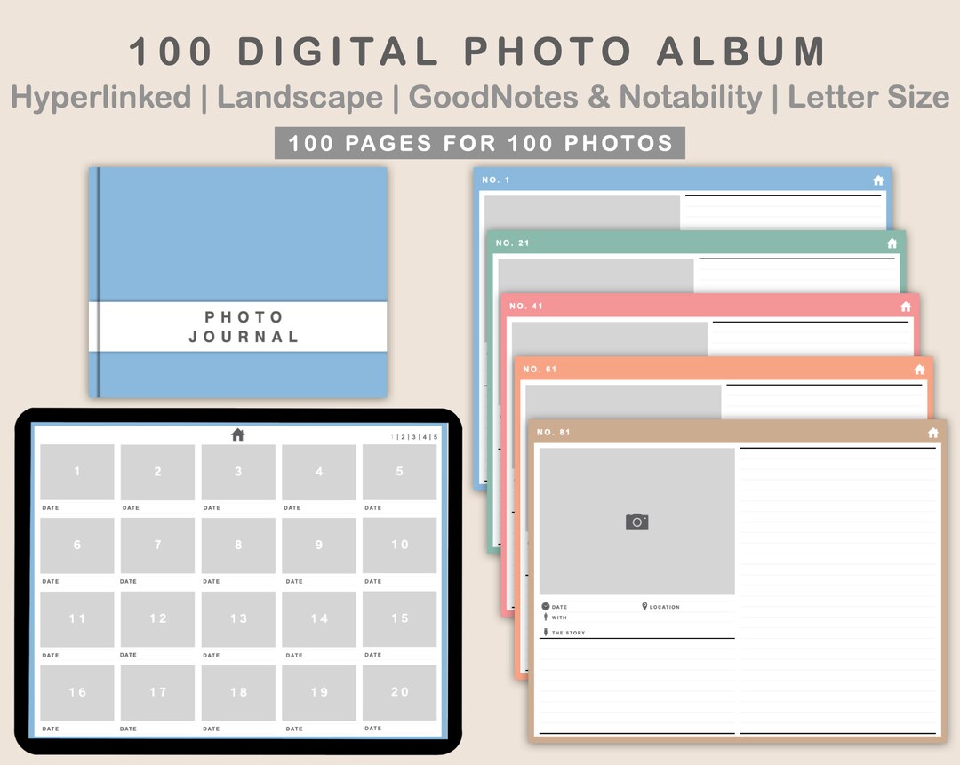 100 Digital Photo Album, Digital Scrapbook, Digital Memory Keeper, Book ...