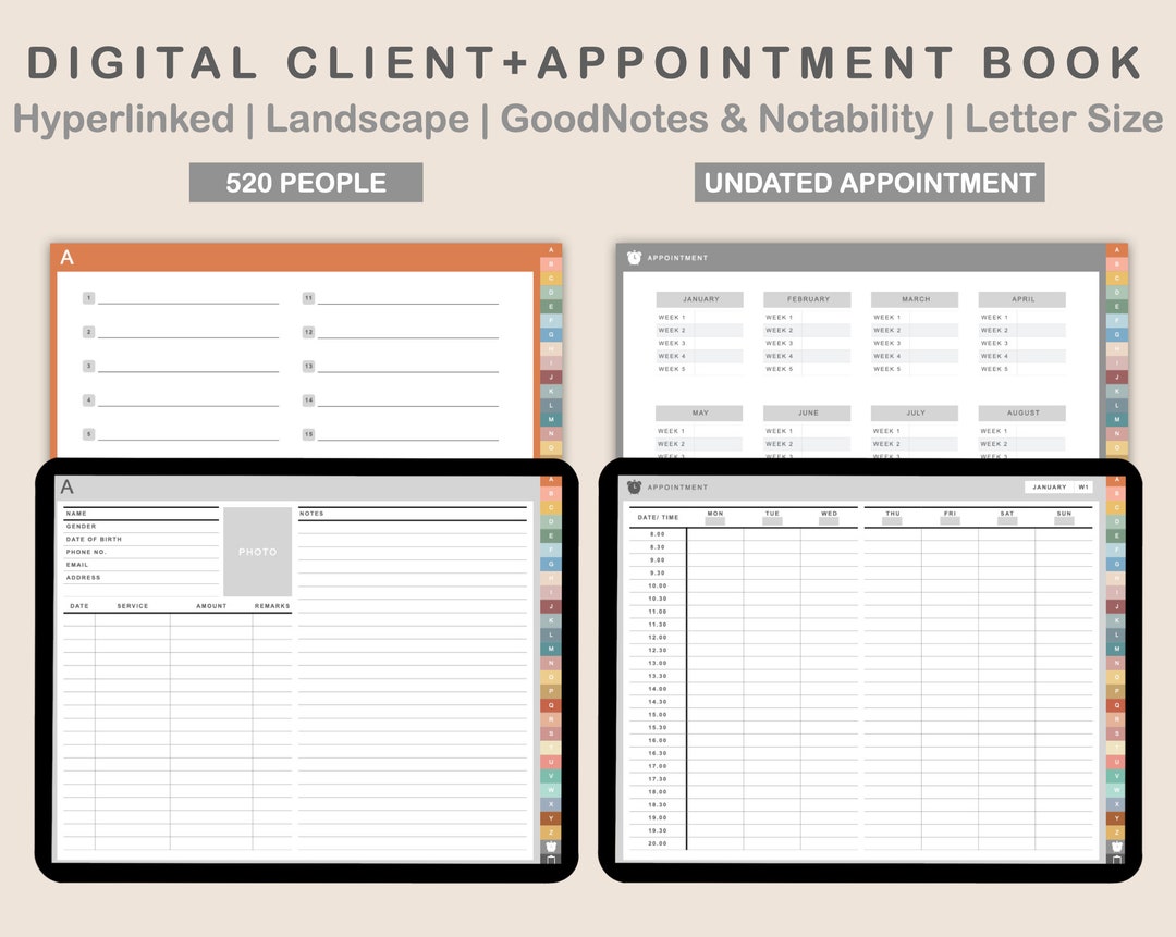 Digital Client Notebook Client Record Book Undated - Etsy