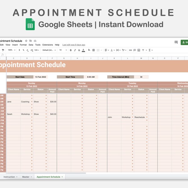 Client Appointment Scheduler - Etsy