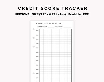 Credit Score Tracker Printable - Etsy