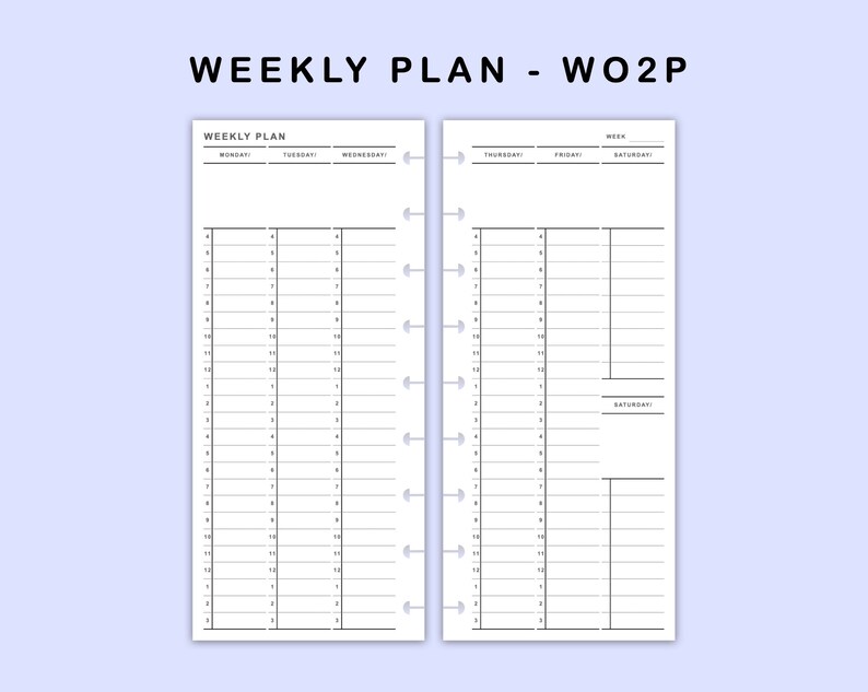 Skinny Classic Happy Planner Inserts Weekly Planner, Undated Weekly ...