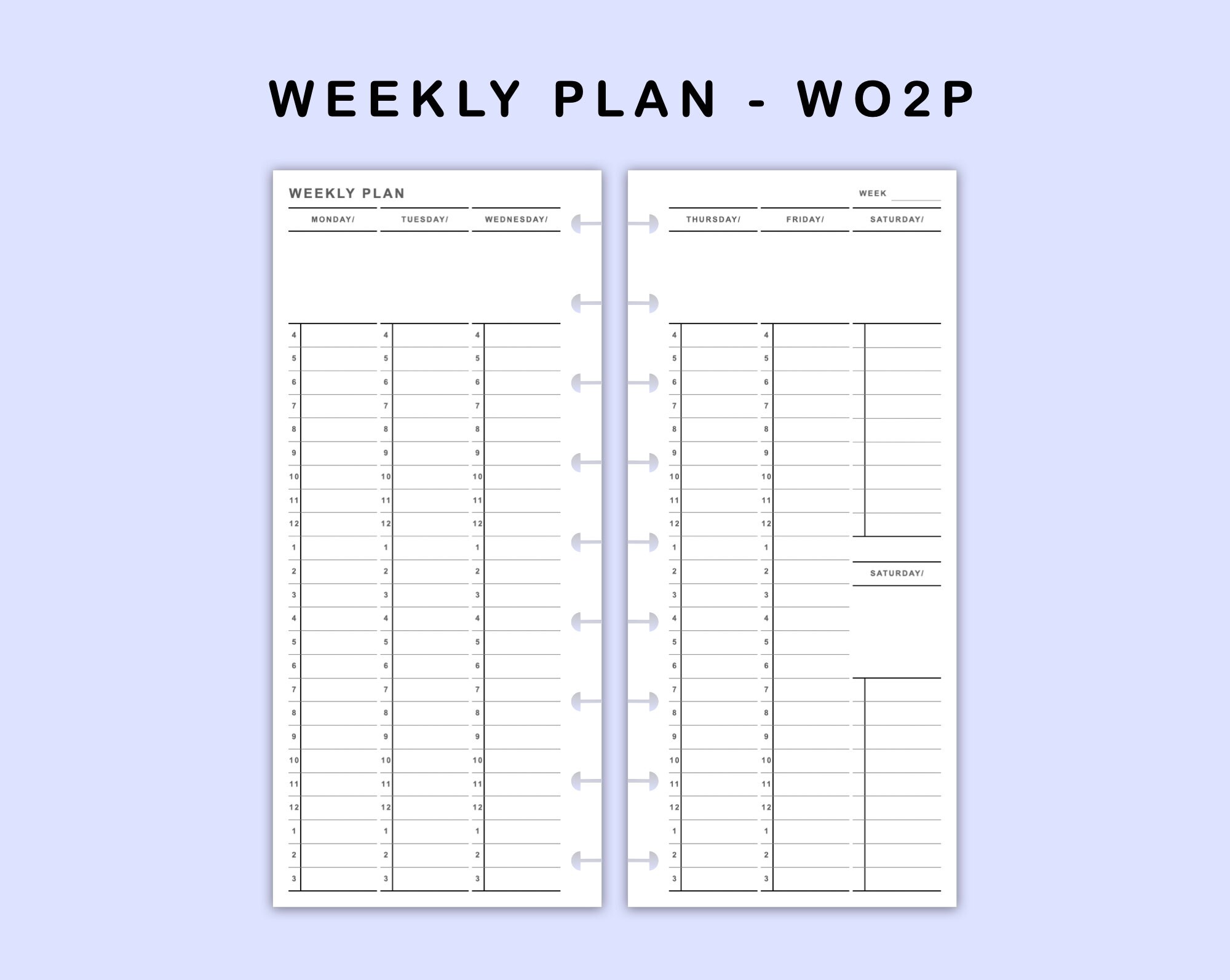 Skinny Classic Happy Planner Inserts Weekly Planner, Undated Weekly ...