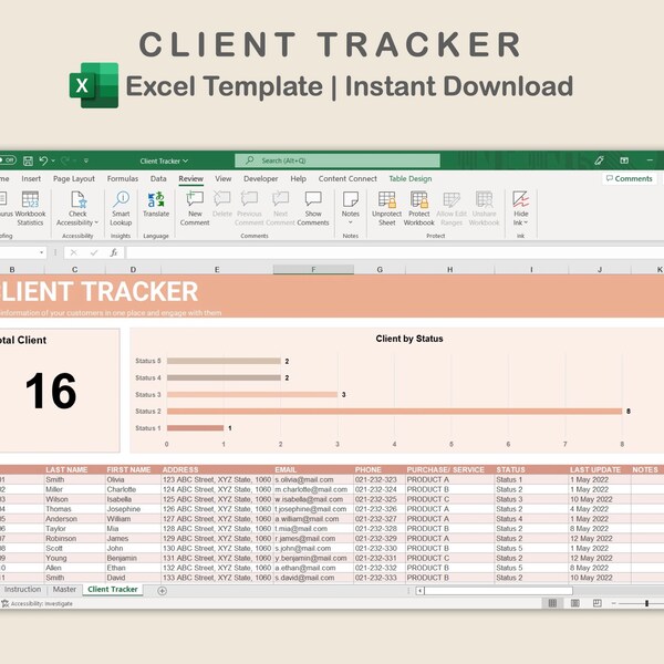 Client Excel Template - Etsy Client Excel Template - Etsy