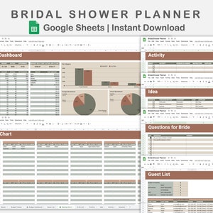 Google Sheets Bridal Shower Planner Bridal Shower Planning - Etsy