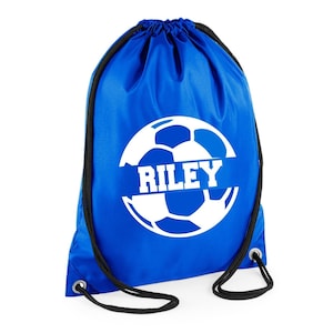Personalised Name Drawstring Football Bag SPLIT Design School Club PE ...