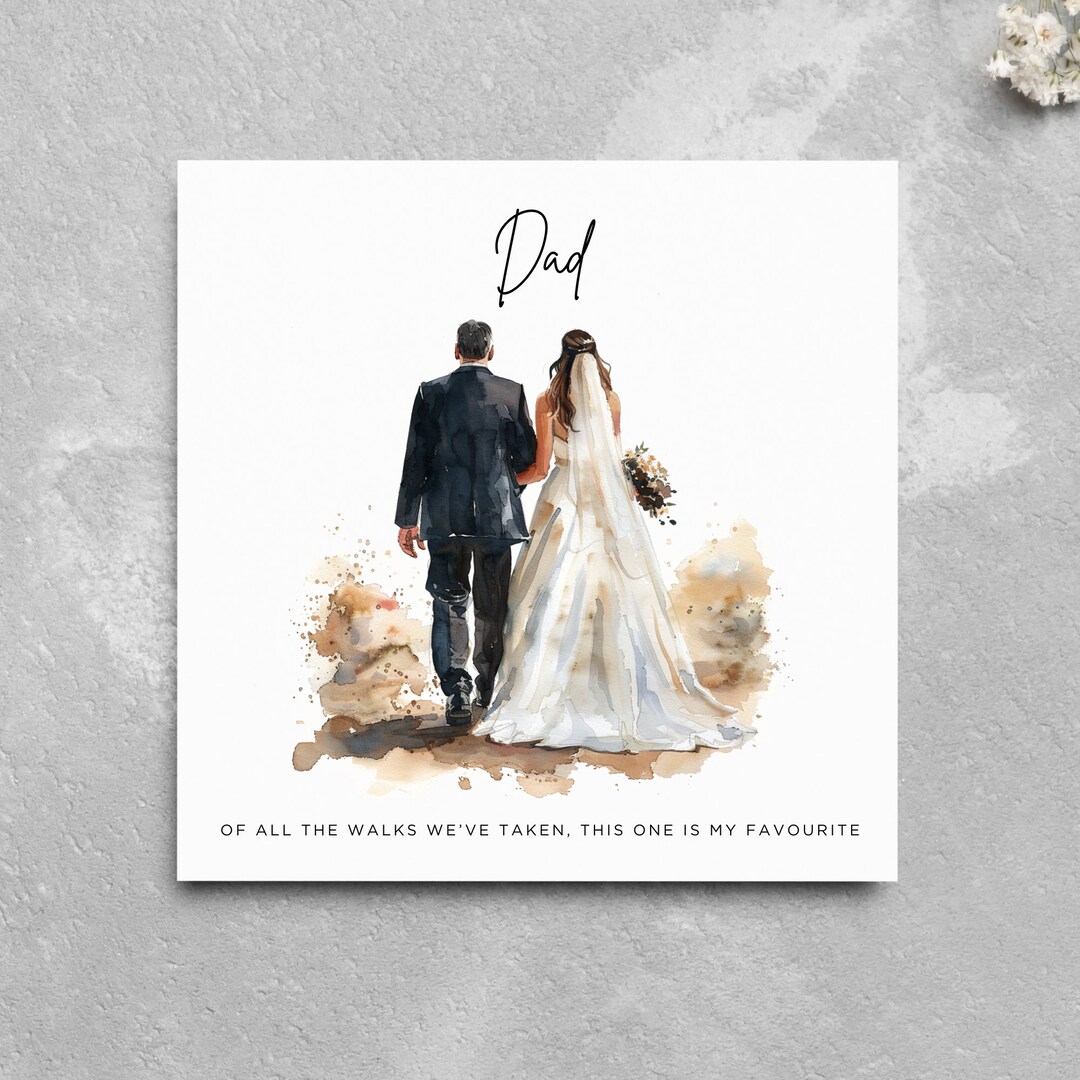 Sentimental Father of the Bride Card for Wedding Day From Daughter ...