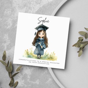 Personalised Graduation Girl Card, College Degree Card, Cute School ...