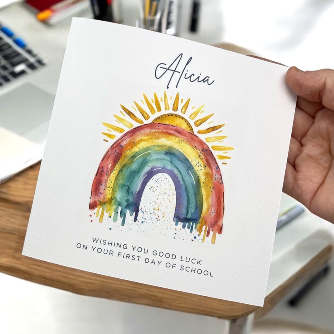 Personalised School Good Luck Card, Back to School, First Day of School ...