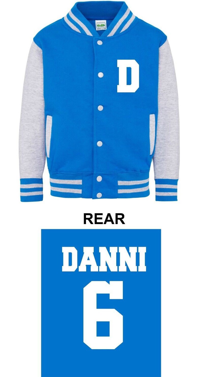 Kids Personalised Name & Number Varsity Letterman Jacket Kids - Etsy