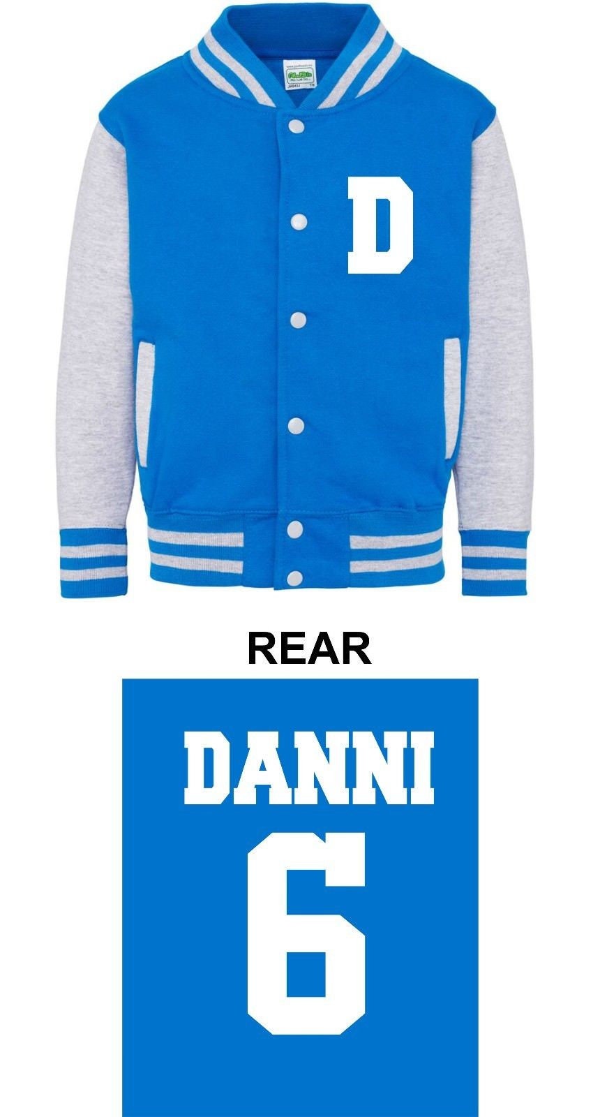 Kids Personalised Name & Number Varsity Letterman Jacket Kids | Etsy