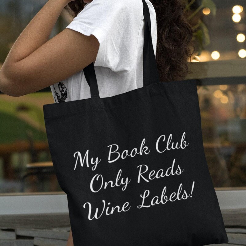 Wine Club Book Club Bag - Etsy UK