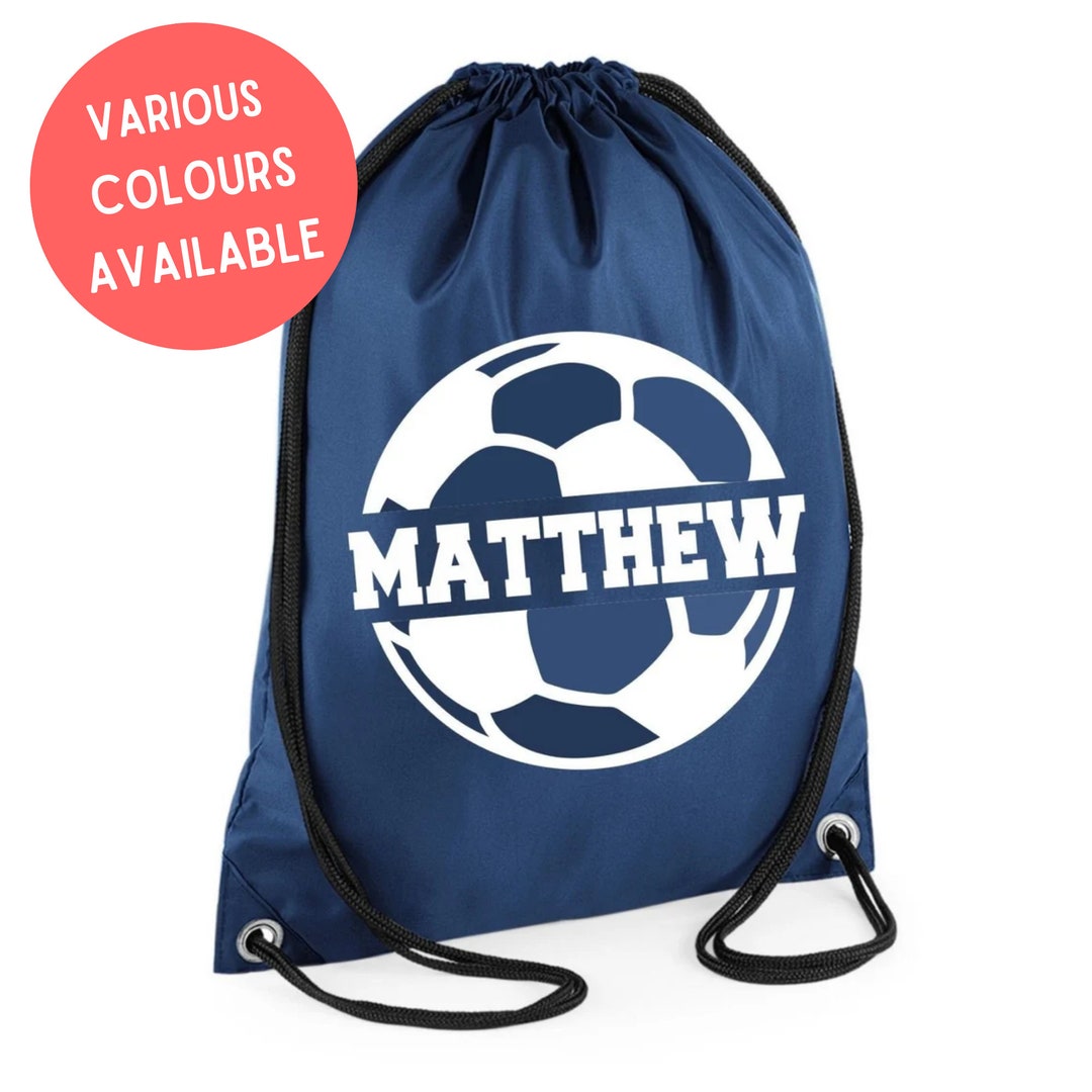 Personalised Name Drawstring Football Bag SPLIT Design Custom Sports ...