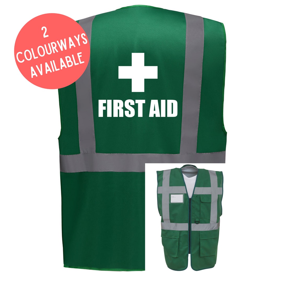 First Aid Multifunction Enhanced Safety Vest Waistcoat Hi Viz/vis ...