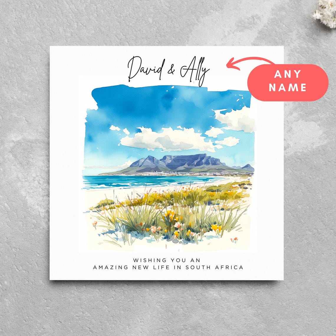 Personalised Name Emigrating Card Moving to South Africa Moving Abroad ...