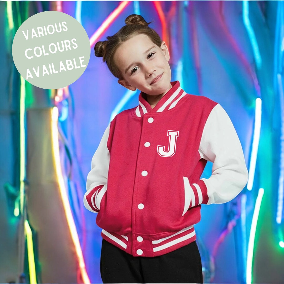 Personalised Initials Unisex Kids Varsity Jacket Custom Monogram ...
