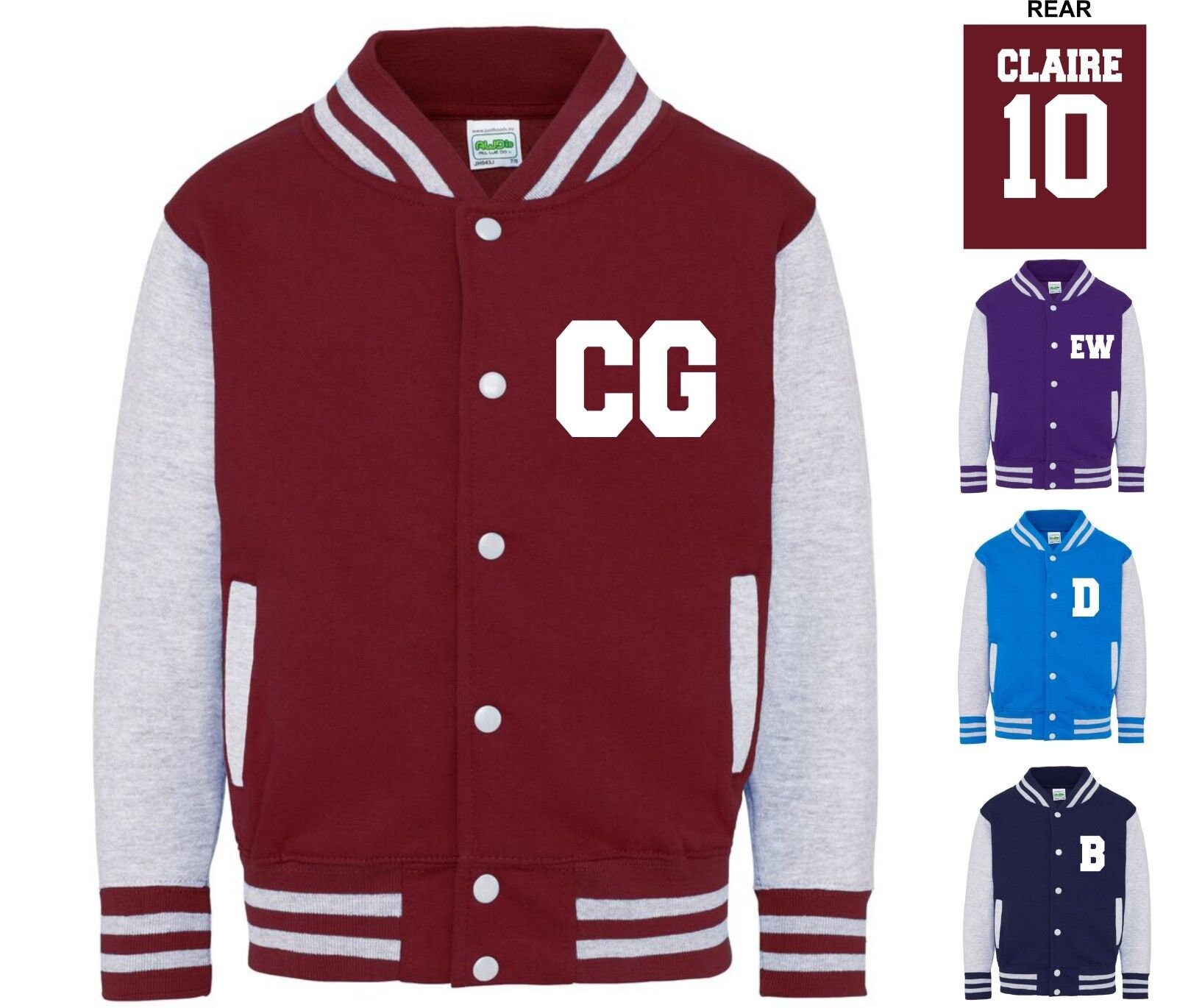 Kids Personalised Name & Number Varsity Letterman Jacket Kids - Etsy UK