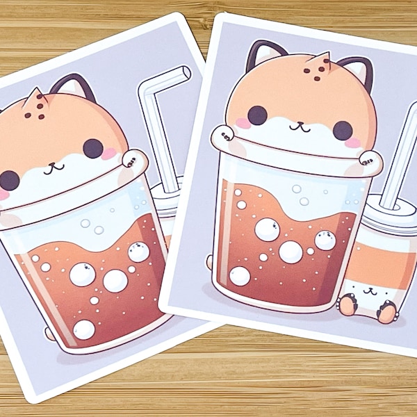Foxes Boba Kawaii - Etsy