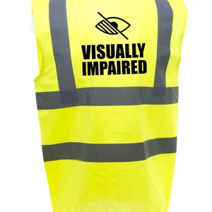 Visually Impaired Enhanced Visibility Vest - Hi Viz - Hi Viz - Safety ...